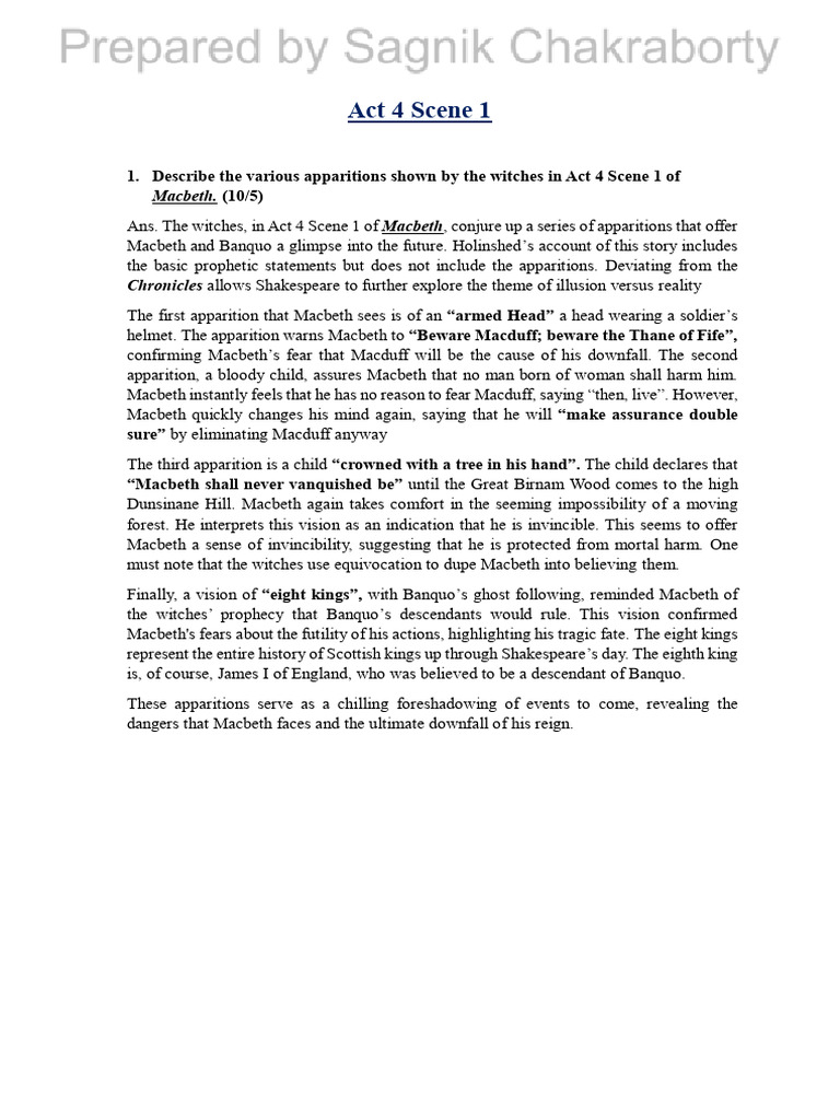 Act 4 Scene 1 and 2 - Watermark | PDF | Macbeth | Shakespearean Tragedies