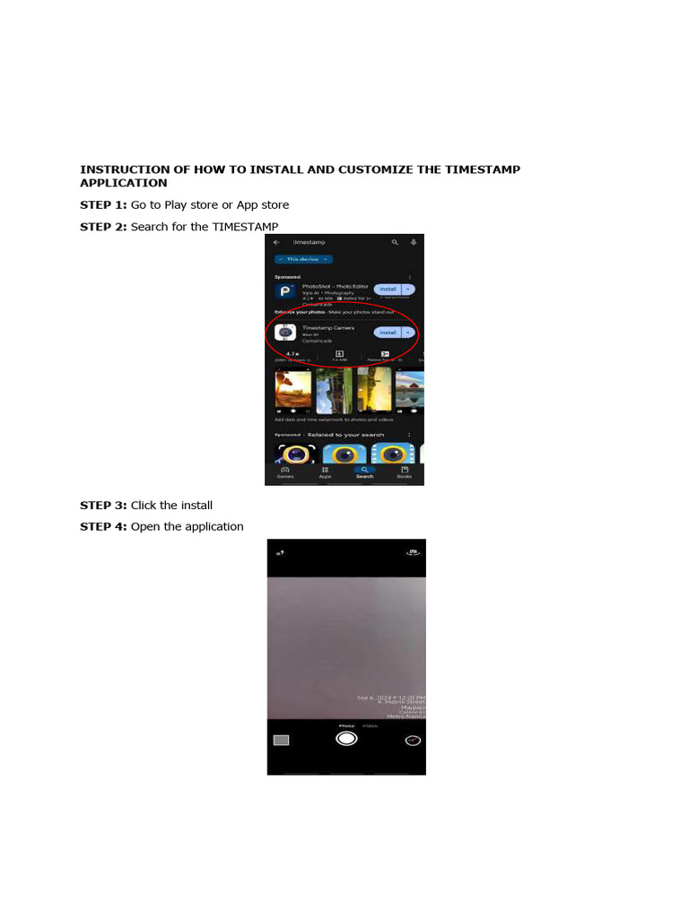 Timestamp App Setup Guide | PDF