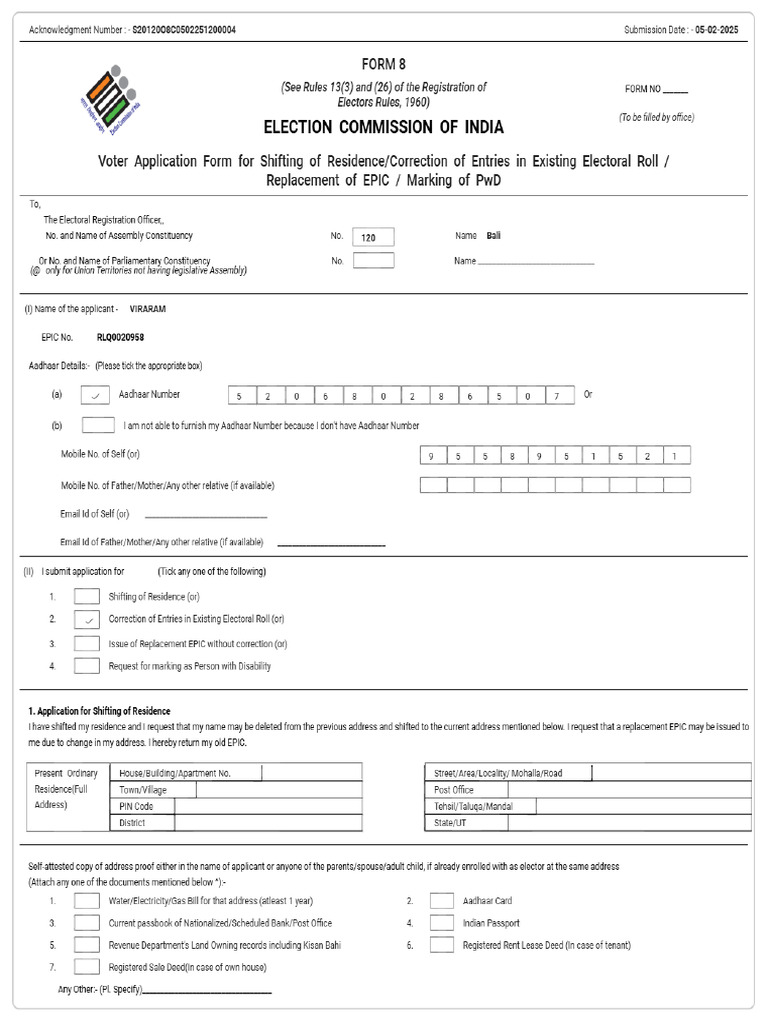 Form8 S20120O8C0502251200004 PDF | PDF