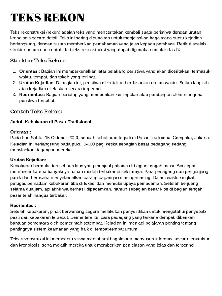 Teks Rekon | PDF