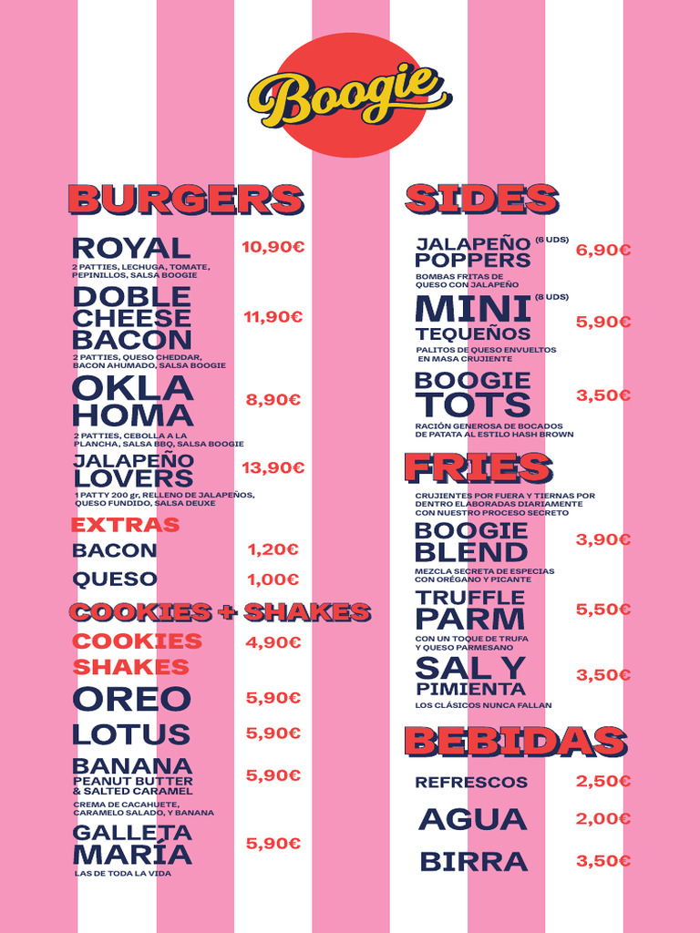Menu Boogie 2 | PDF