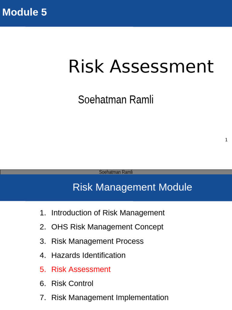 Modul 5 Risk ASSESSMENT - Dunia K3 | PDF | Risk | Probability