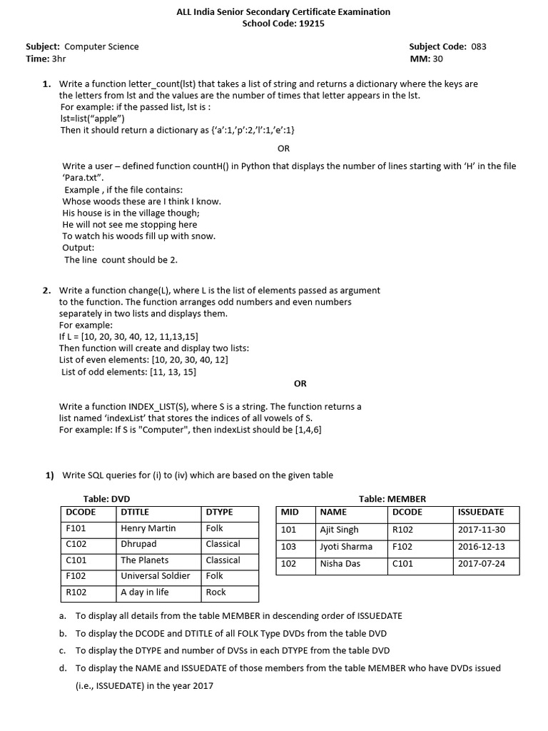 SET_C | PDF | Function (Mathematics) | Data Management