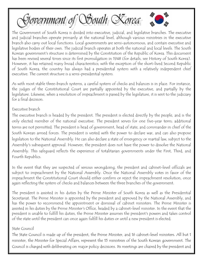 Government of South Korea | PDF | Judiciaries | Public Law