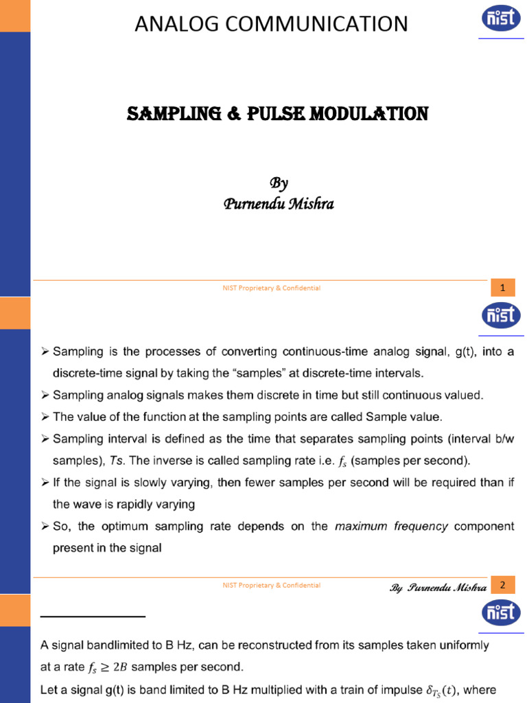 Sampling And Pulse Modulation Pdf Sampling Signal Processing
