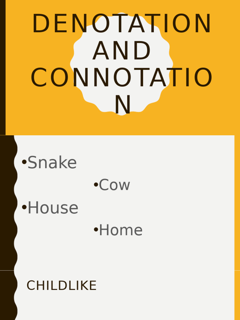 Denotation and Connotation | PDF