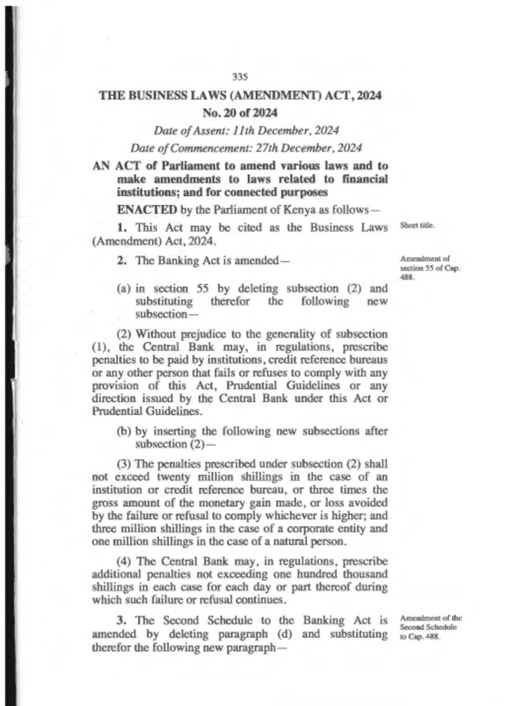 Business Laws Amendment Act, 2024 | PDF | Loans | Banks