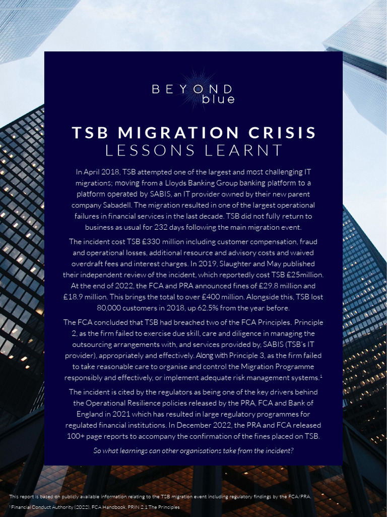 TSB Migration Crisis: Key Lessons Learned | PDF | Risk | Banks