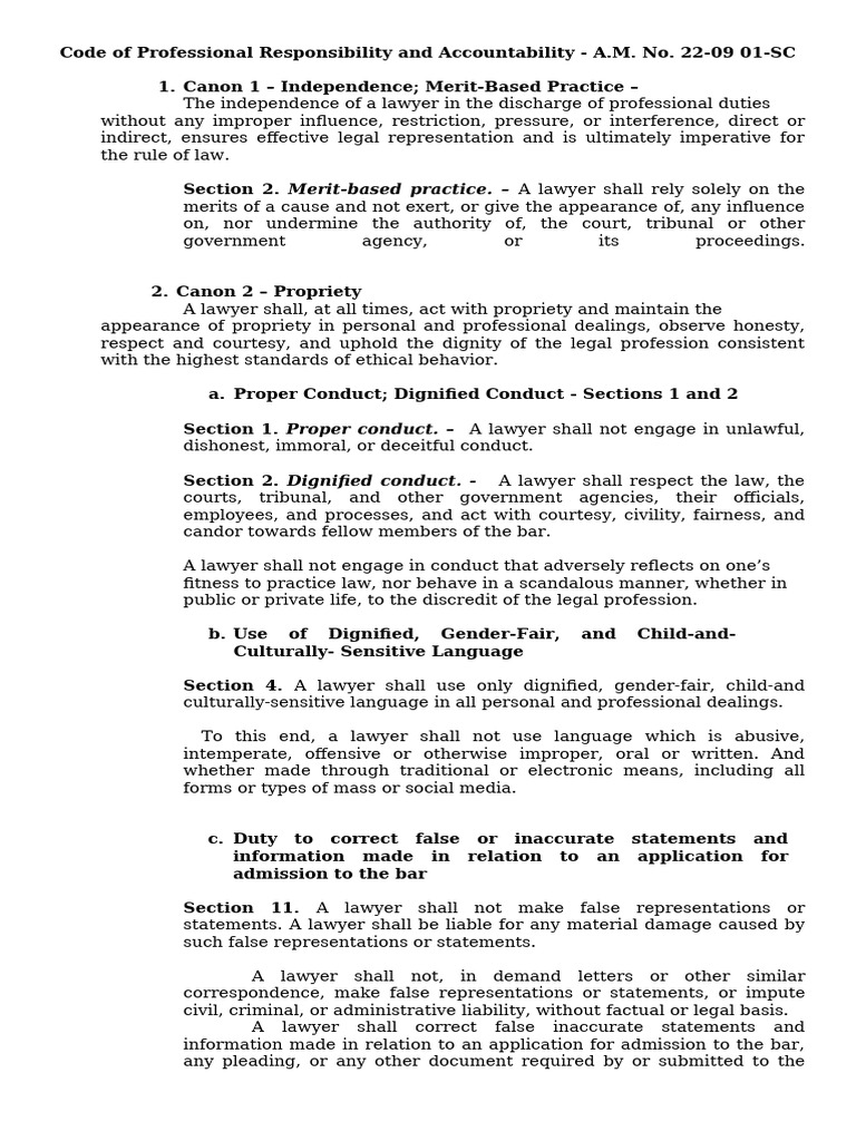 Code of Professional Responsibility and Accountability | PDF | Conflict Of Interest | Lawyer