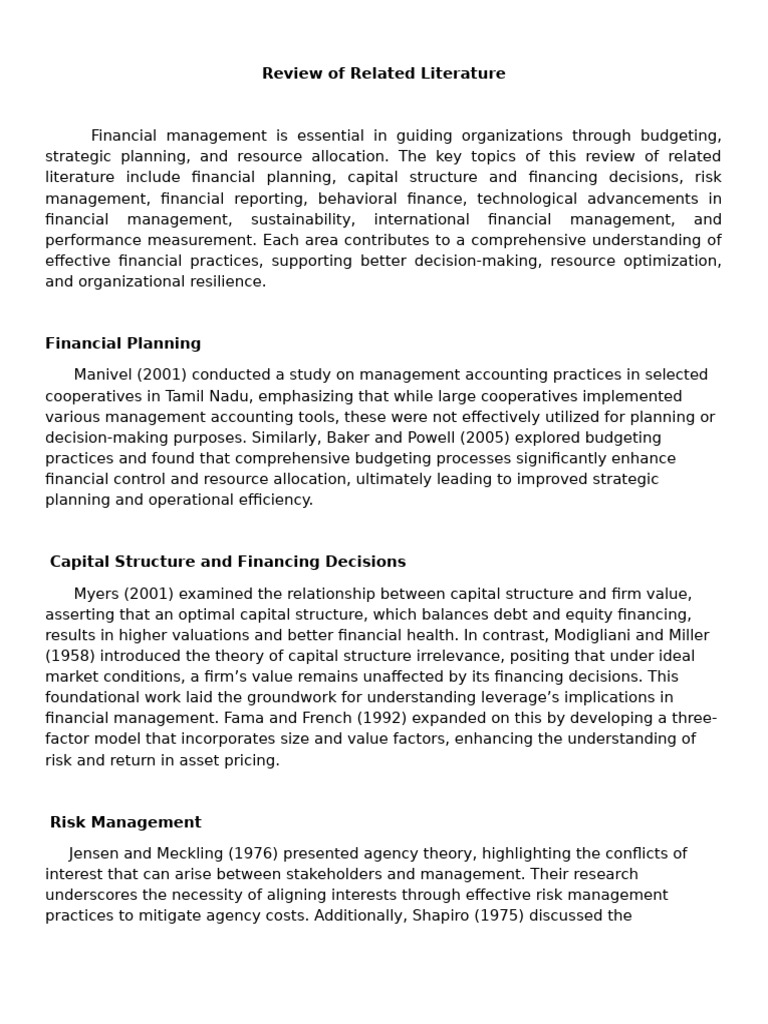 Comprehensive Financial Management Review | PDF | Capital Structure ...