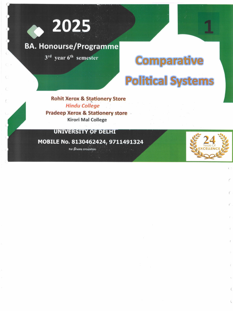 Comparative Political System Sem 6 | PDF