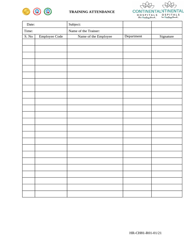 Employee Training Attendance Log | PDF