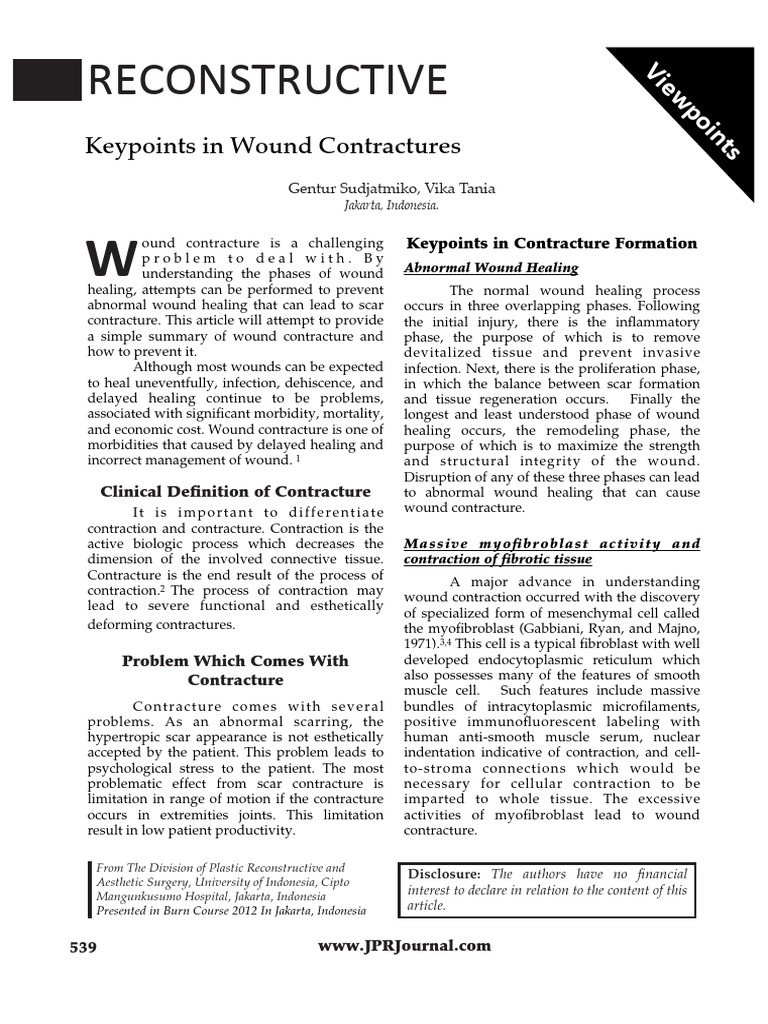 Keypoints in Wound Contractures | PDF | Wound | Wound Healing