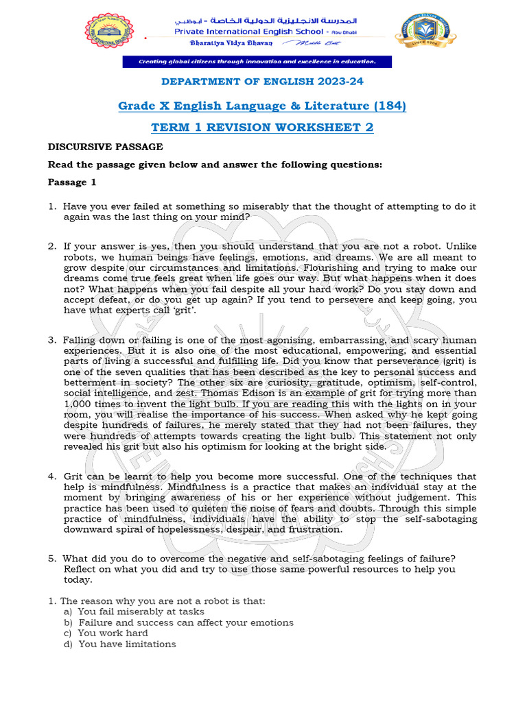 TERM 1 REVISION WORKSHEET 2 | PDF TERM 1 REVISION WORKSHEET 2 | PDF
