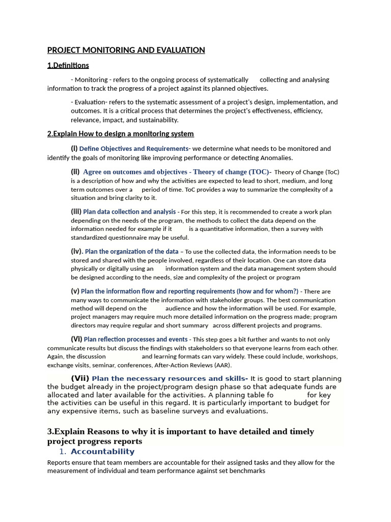 Project Monitoring and Evaluation | PDF | Evaluation | Educational Assessment