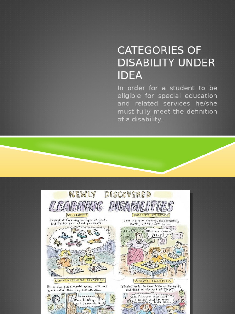 Categories of Disability Under IDEAmaster | PDF | Autism | Intellectual ...