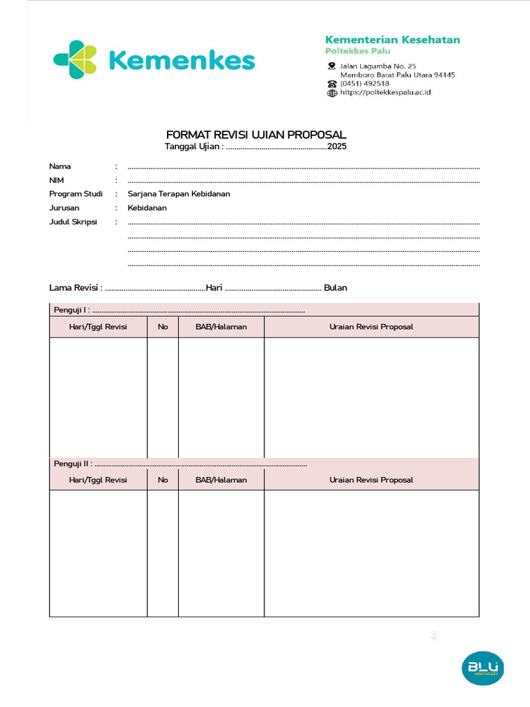 Format Revisi Ujian Proposal Skripsi | PDF