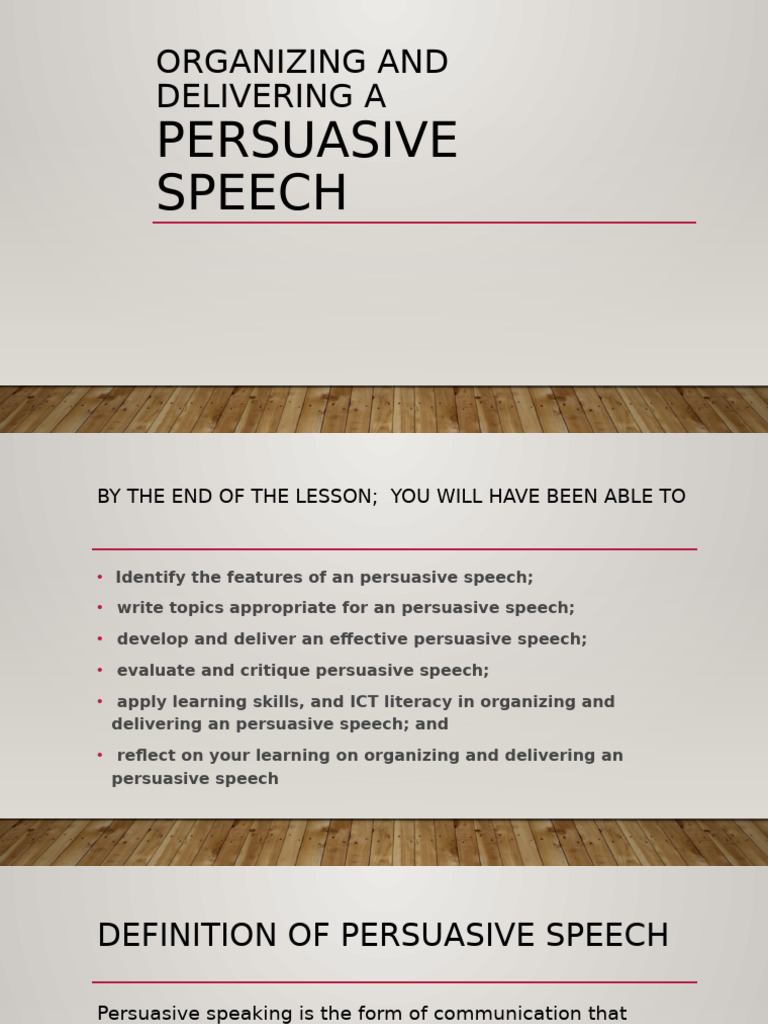Crafting an Effective Persuasive Speech | PDF | Rhetoric | Argument