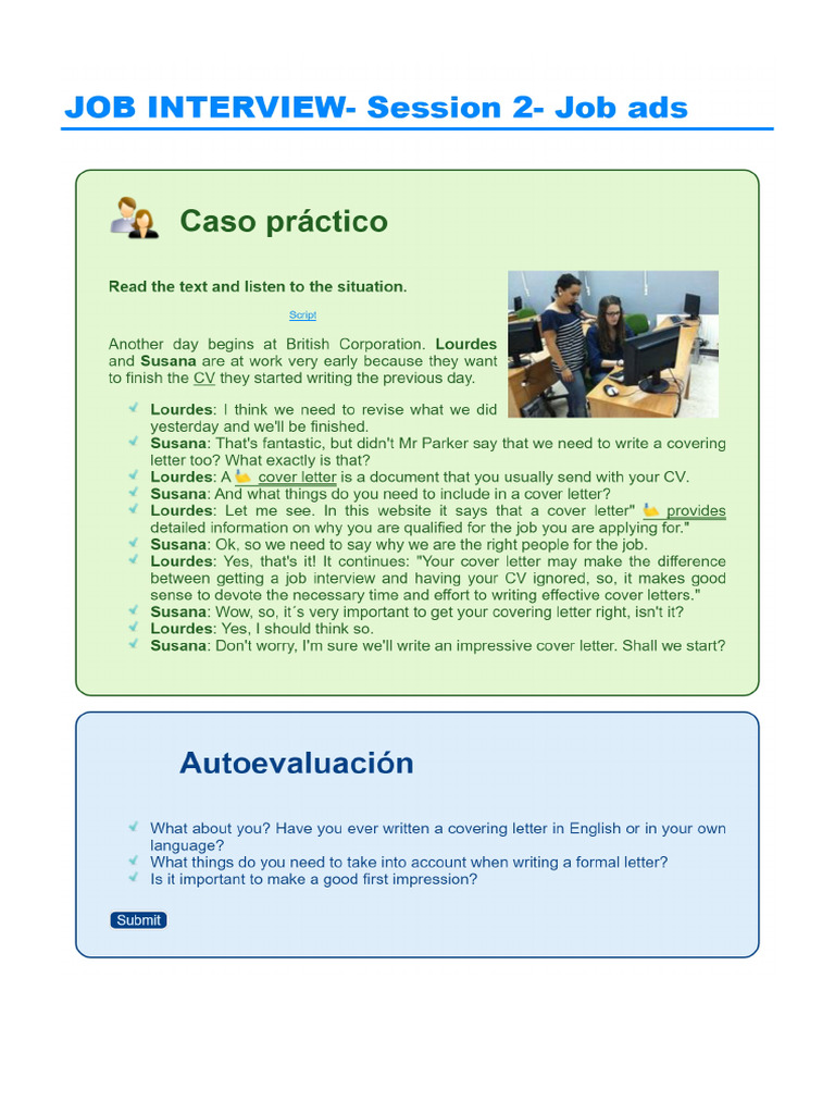 ING04 JOB INTERVIEW - Session 2 - Job Ads | PDF