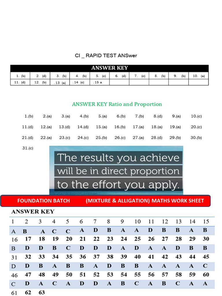 Answer - Test Sheet | PDF