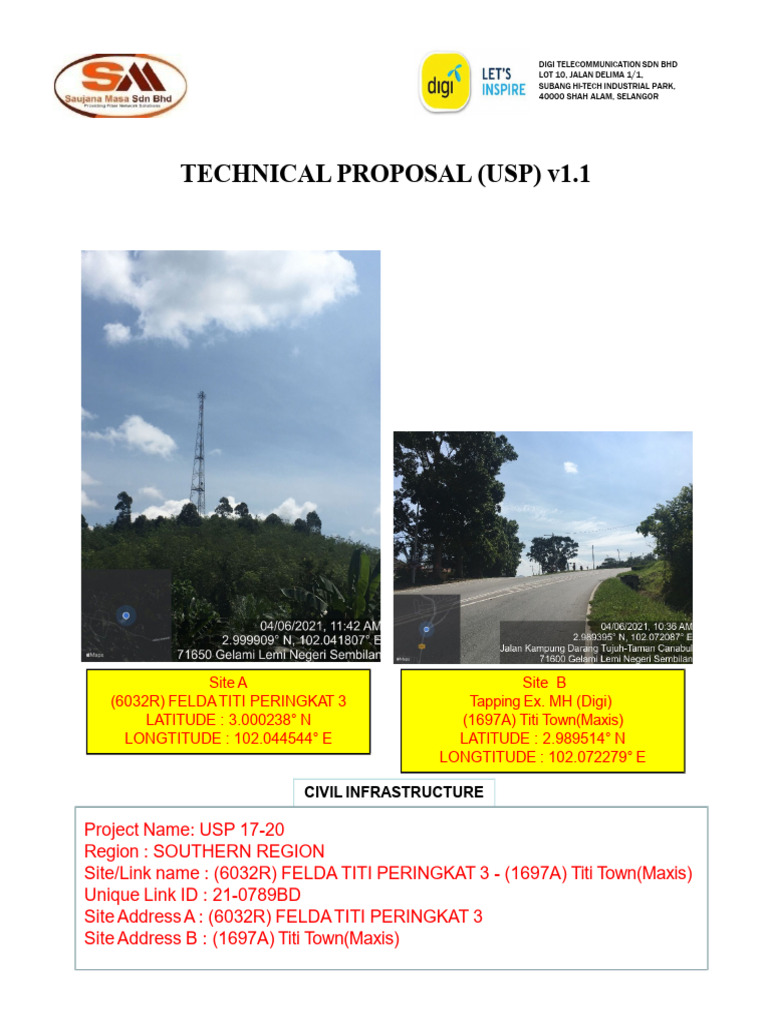 Technical Proposal For Digi Link | PDF | Malaysia