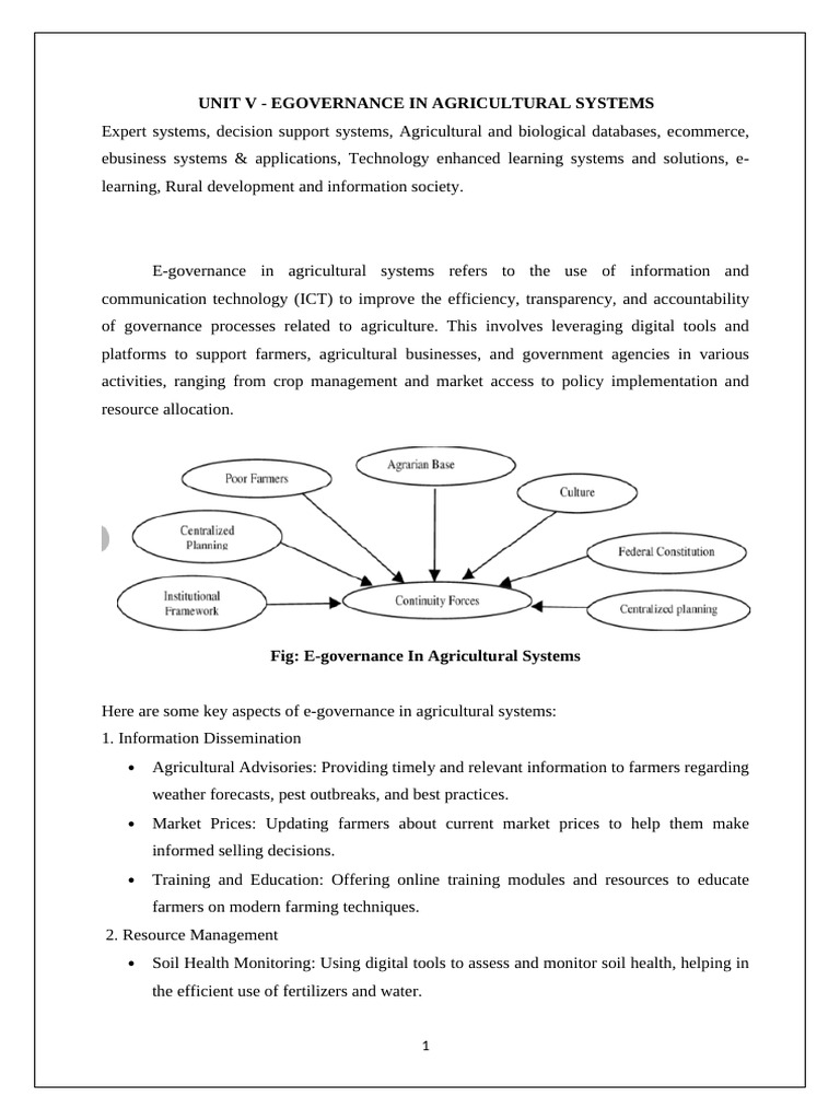 UNIT V - IT in Agriculture | PDF | Agriculture | Educational Technology