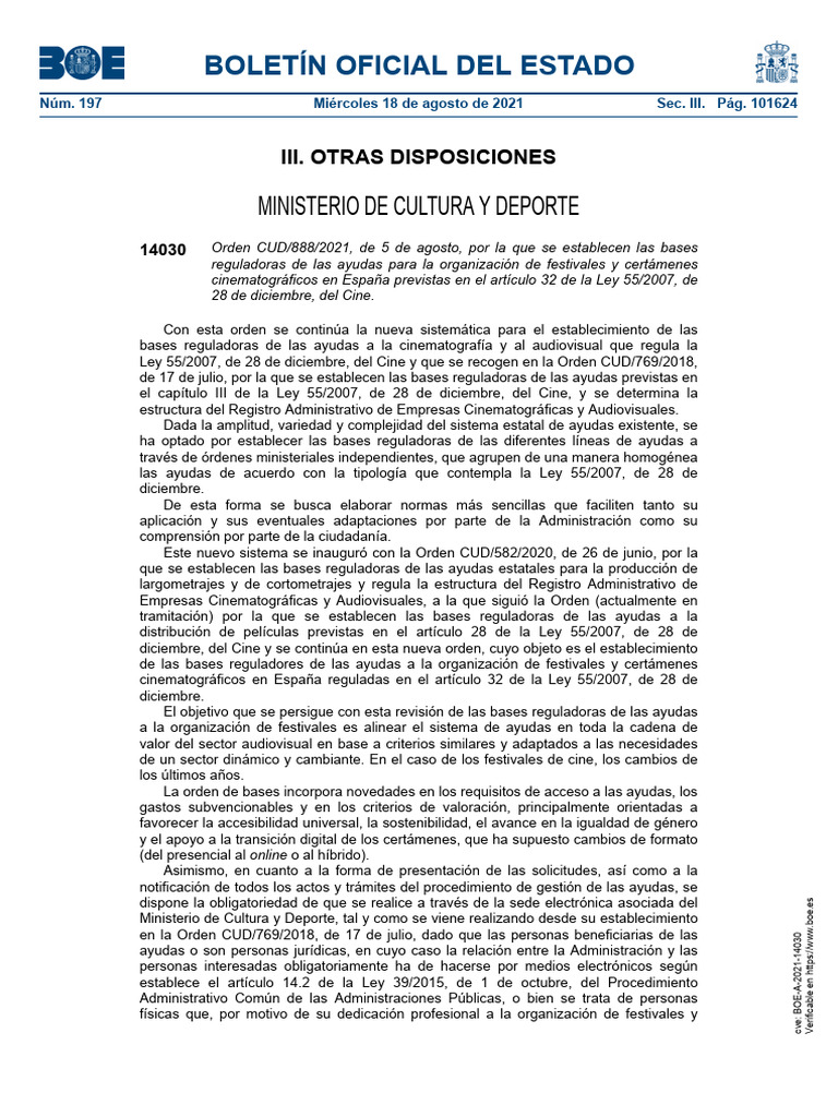 Boe A 2021 14030 | PDF | Otorgar dinero) | Invalidez