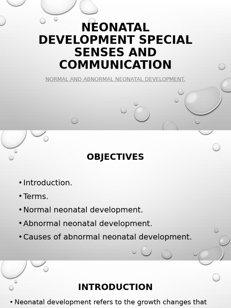 Neonatal Senses & Development | PDF | Infants | Senses
