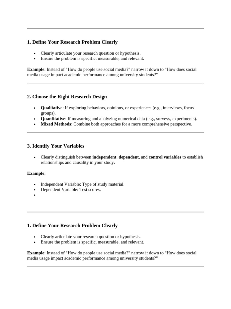 Define Your Research Problem Clearly | PDF | Quantitative Research ...