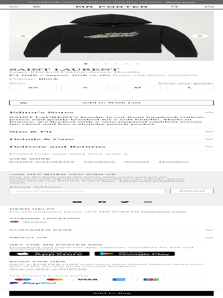 SAINT LAURENT Logo-Flocked Cotton-Jersey Hoodie For Men MR PORTER | PDF