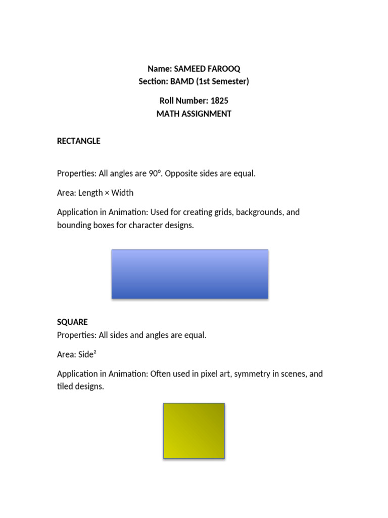 Geometric Shapes in Animation Design | PDF
