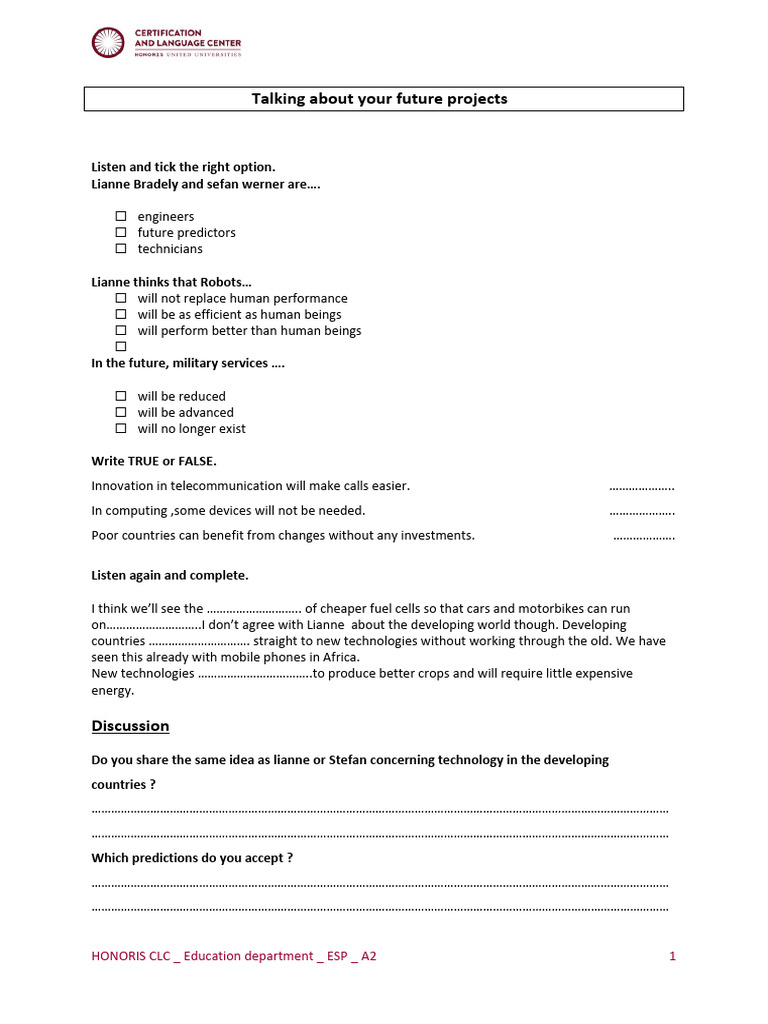 A2 Lesson 2 Student's Worksheet Polytech | PDF | Infrastructure ...