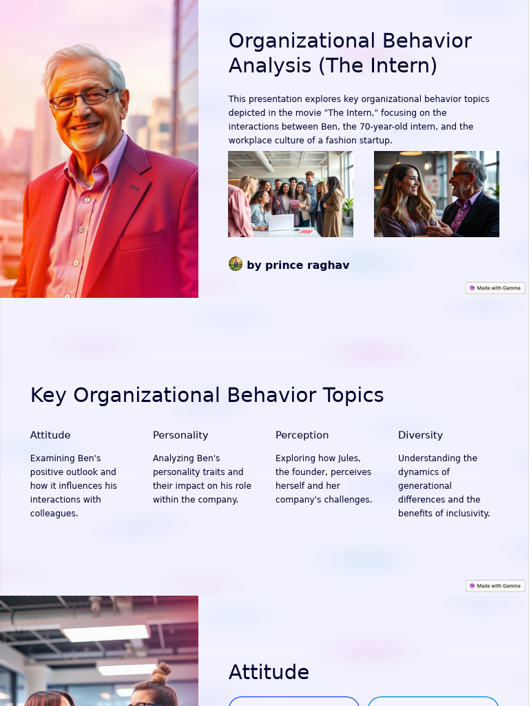 Organizational Behavior Analysis The Intern | PDF | Behavior ...