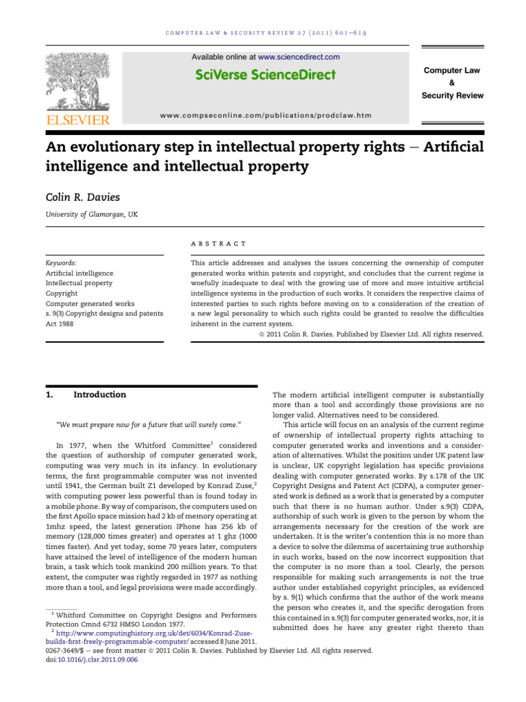 Colin R. Davies - An Evolutionary Step in Intellectual Property Rights ...