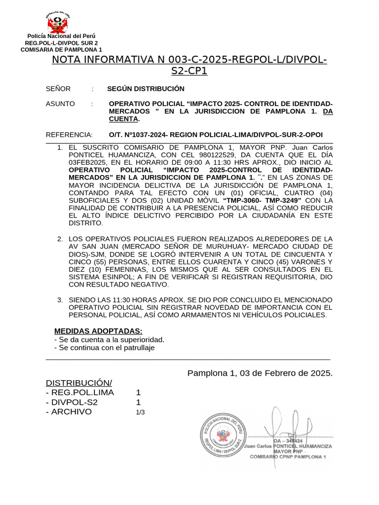 NI 003-C-2025-OPERATIVO TURNO MÑN (1) | PDF
