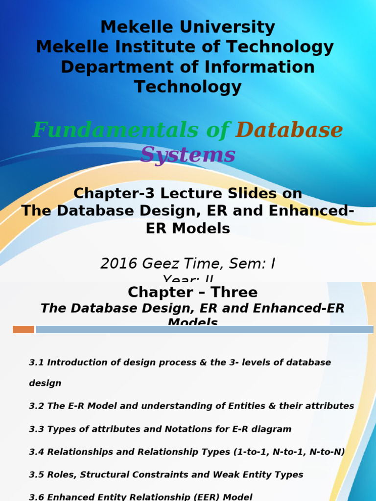 Fundamentals of Database Systems-Chapter-3 (Lecture-3) - 2 | PDF | Inheritance (Object Oriented ...