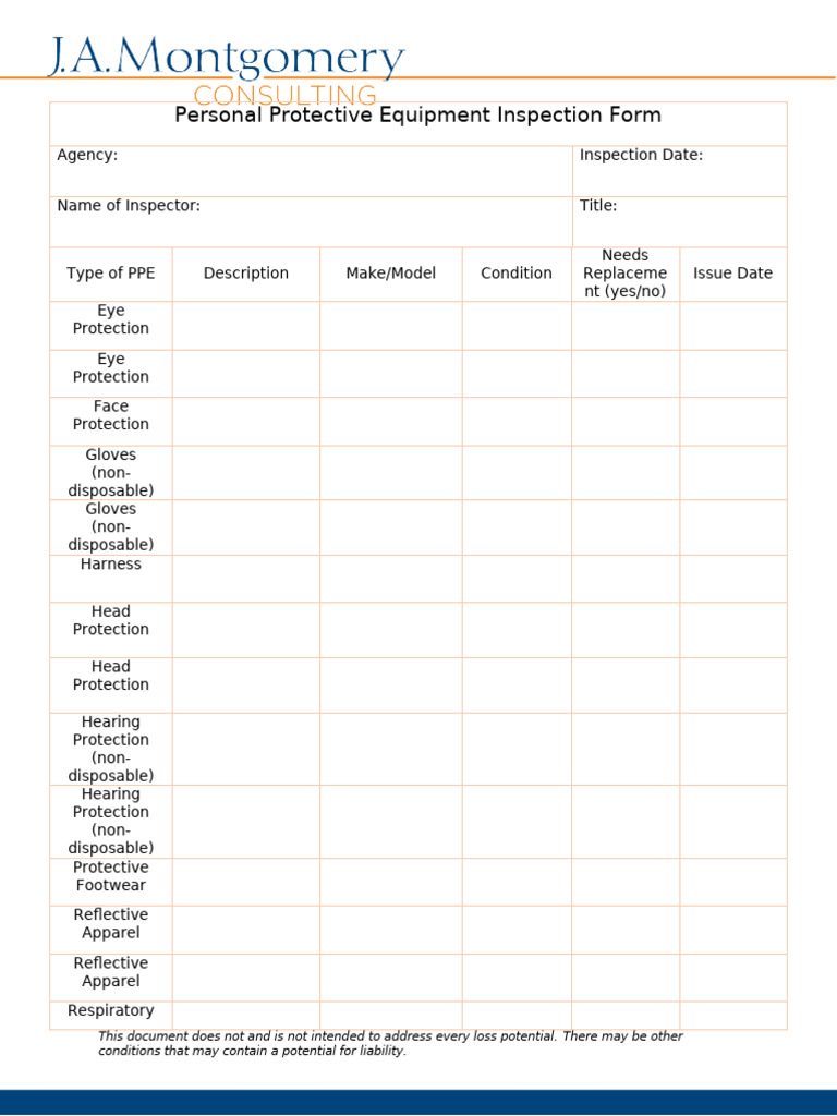 PPE Inspection Form | PDF