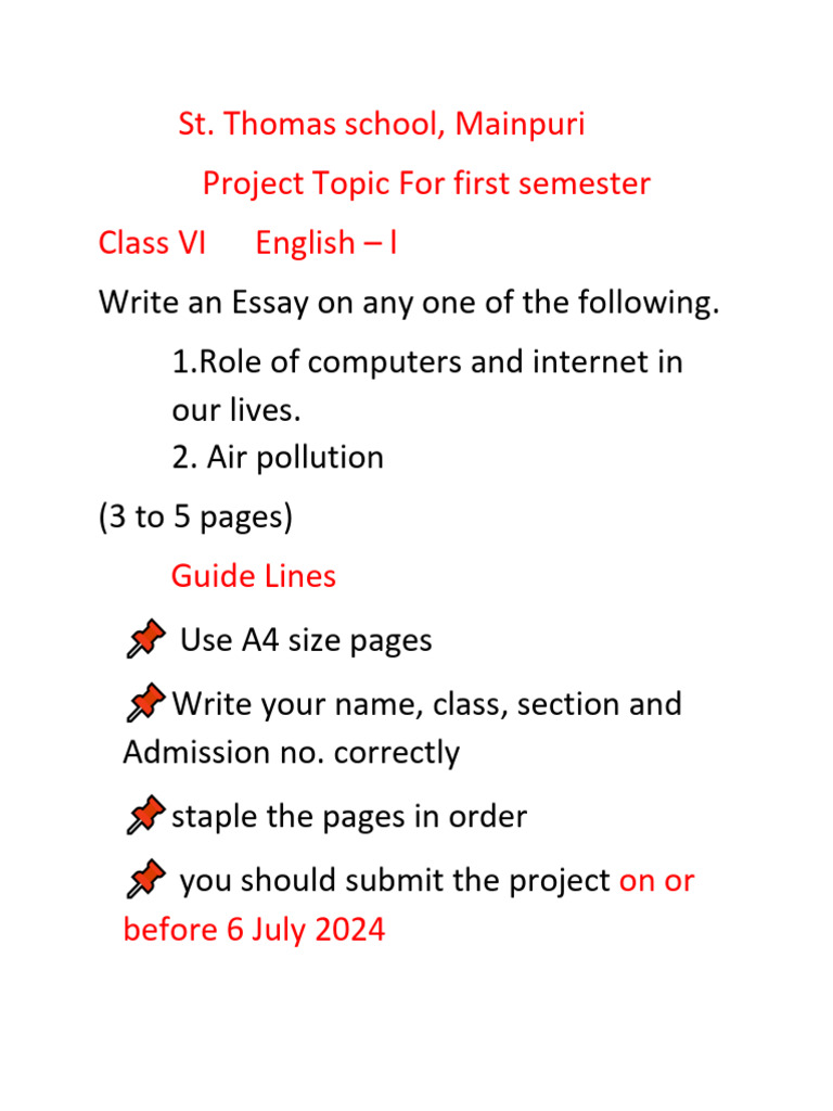 Class VI English - L Project | PDF