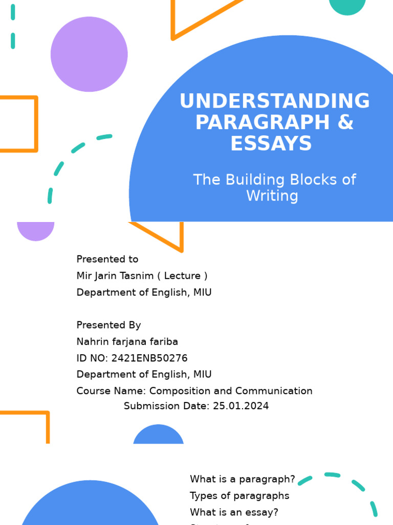 Paragraph and Essay | PDF