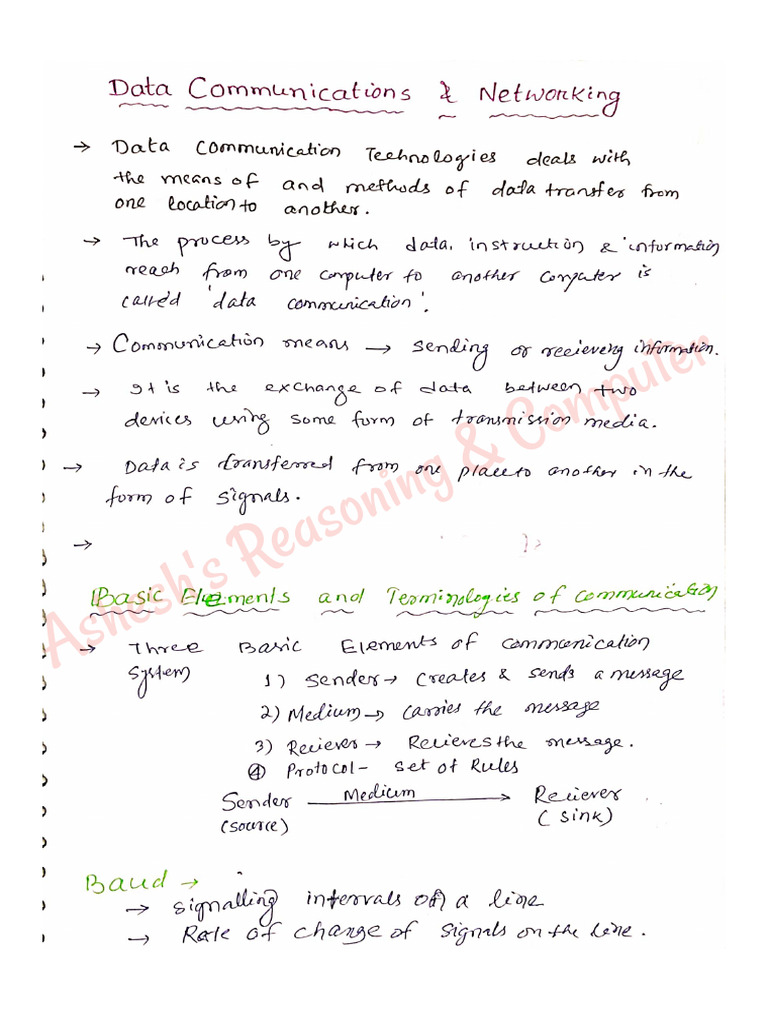 Data Communication and Networking Part 1 | PDF | Telecommunications Engineering | Electronics