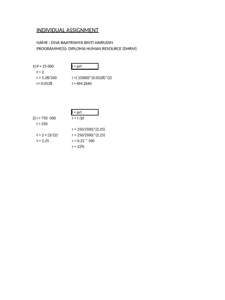 Assignment & Case Study (Eina) | PDF