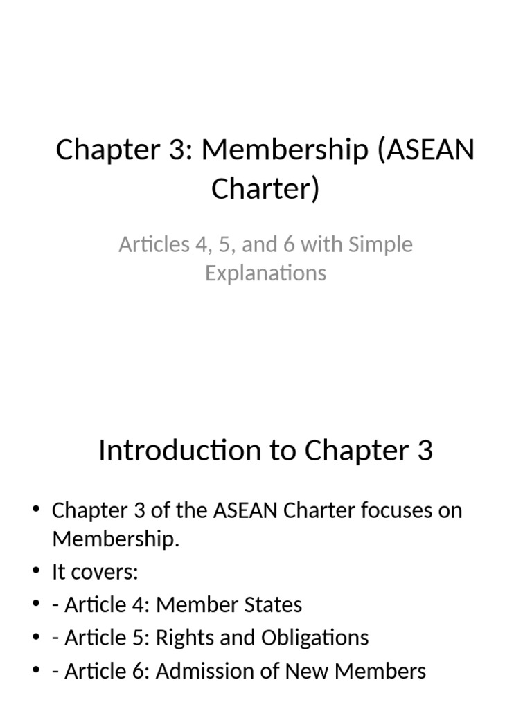 ASEAN Chapter 3 Presentation | PDF