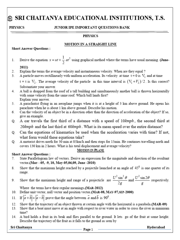 JR_PHYSICS QUESTION BANK | PDF | Collision | Force