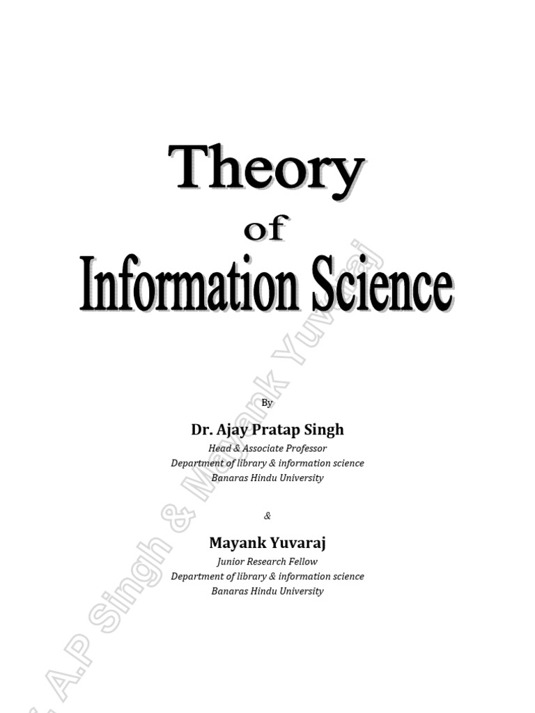 Theory of Information Science | PDF | Communication | Data
