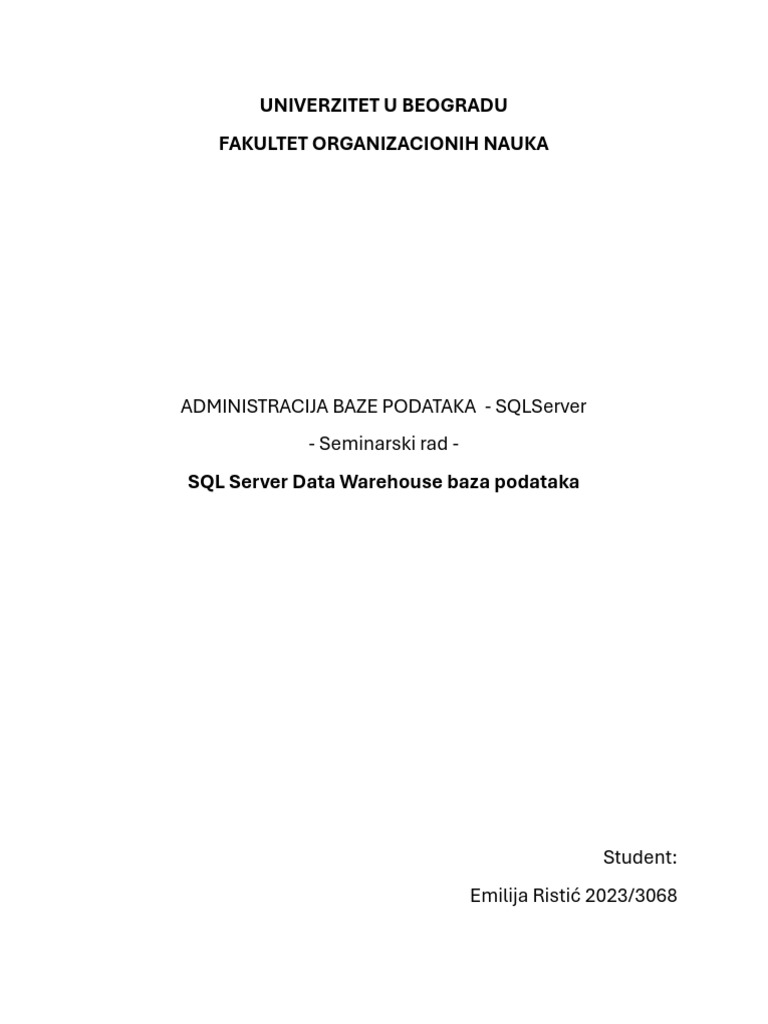 Administracija Baze Podataka | PDF