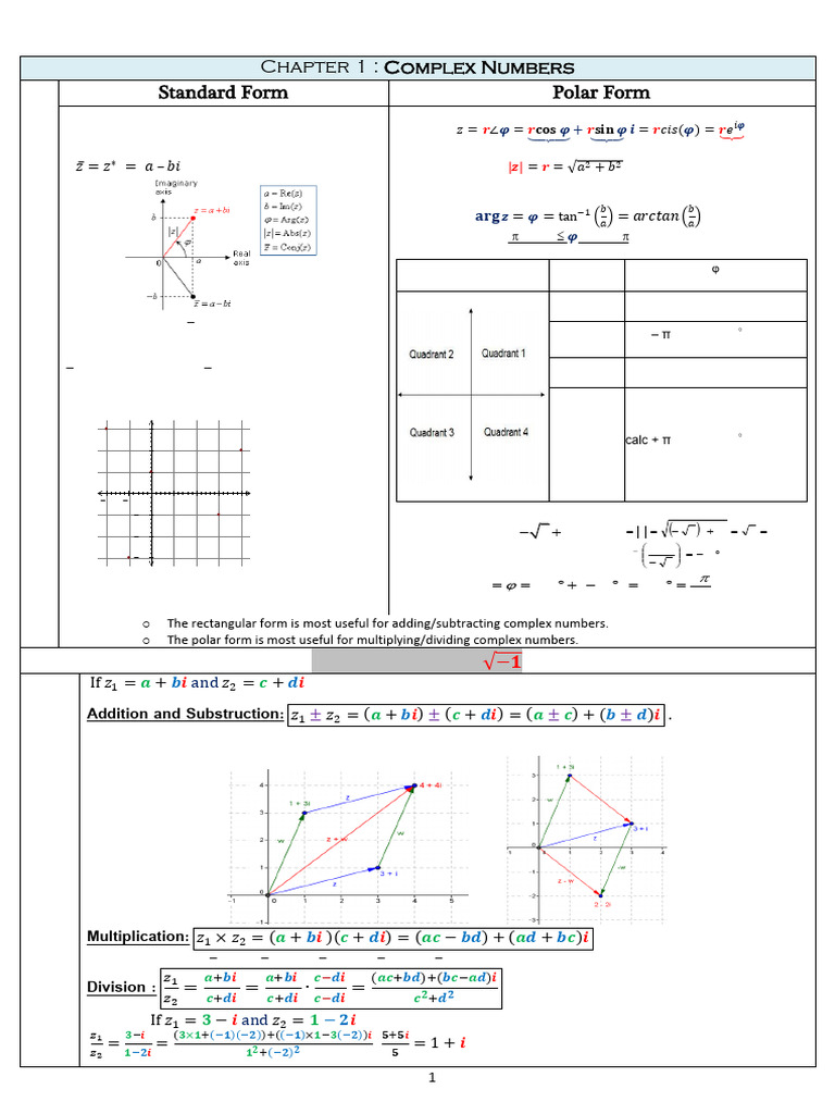 Chapter 1 Complex Numbers | PDF | Complex Number | Mathematics
