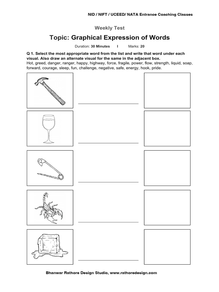 Test-Graphical Expression of Words | PDF