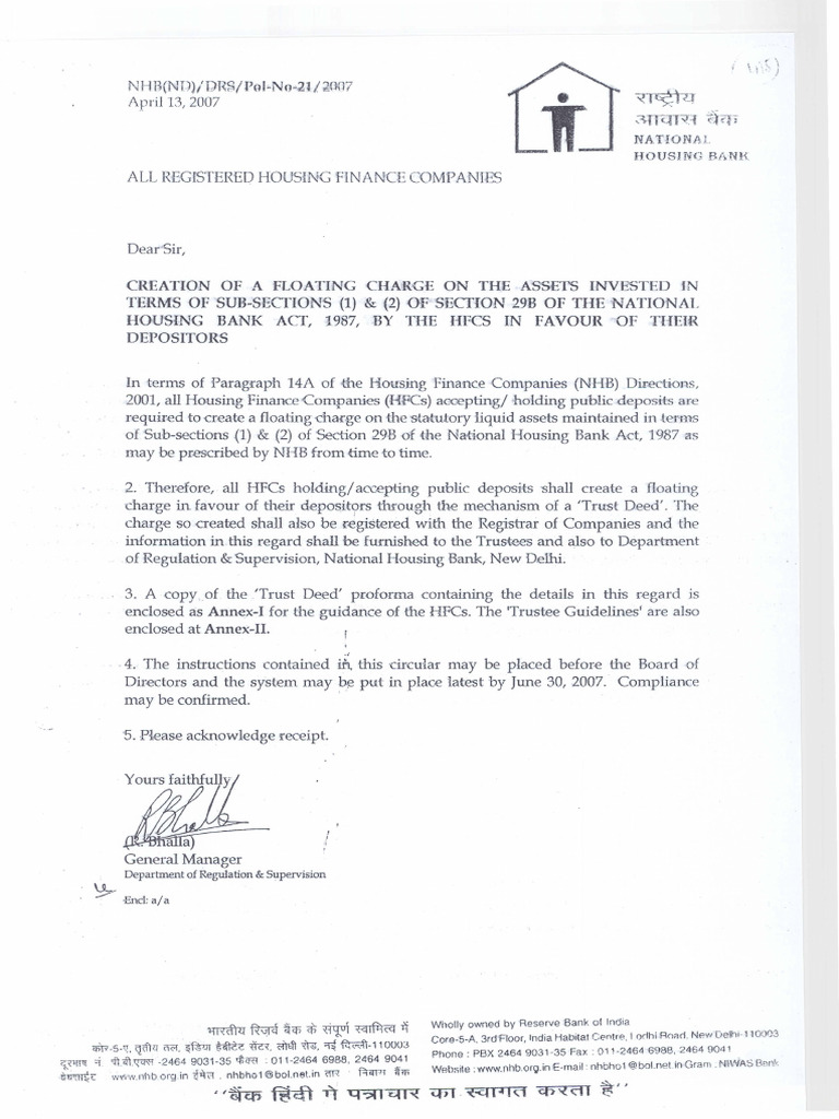 PC No. 21 - Creation of Floating Charge in Fav of Depositors - Apr 13 ...