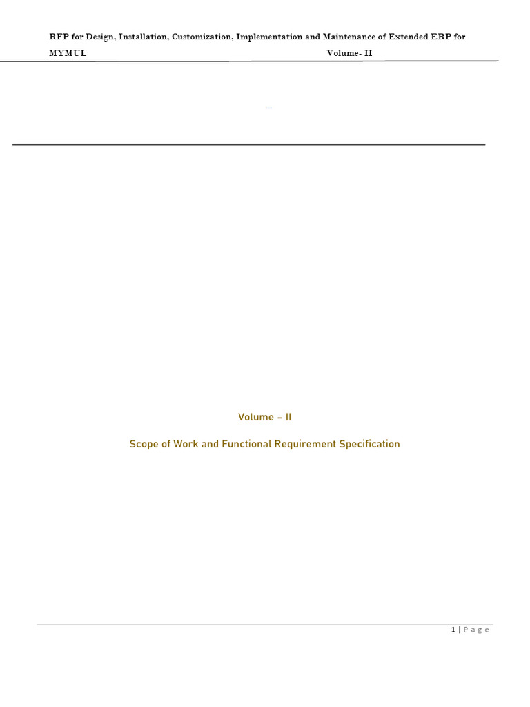 RFP for MYMUL Extended ERP Implementation | PDF | Enterprise Resource ...