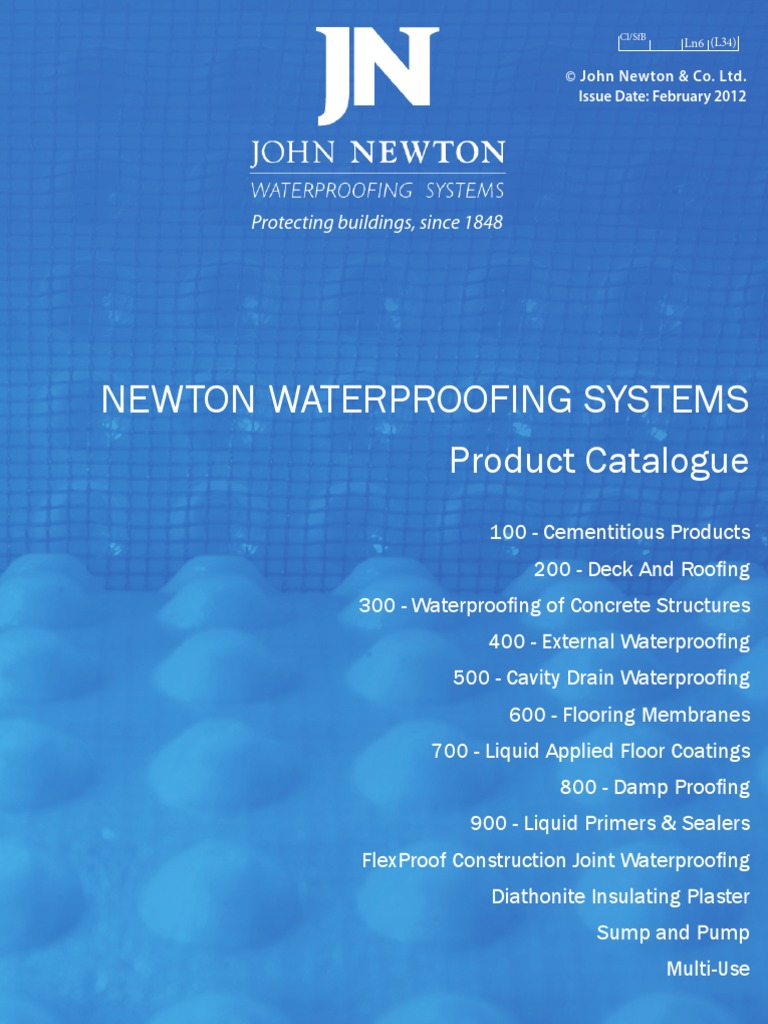Newton Waterproofing Systems: Product Catalogue | PDF | Flooring | Drainage